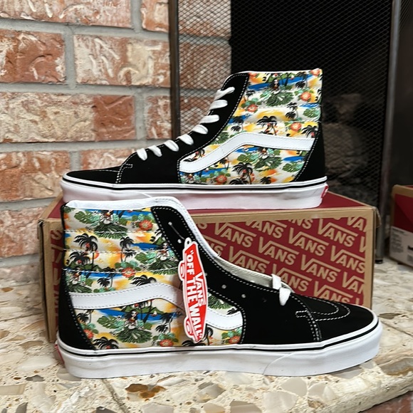 Vans | Shoes | Vans Sk8 Hi Aloha Black True White | Poshmark